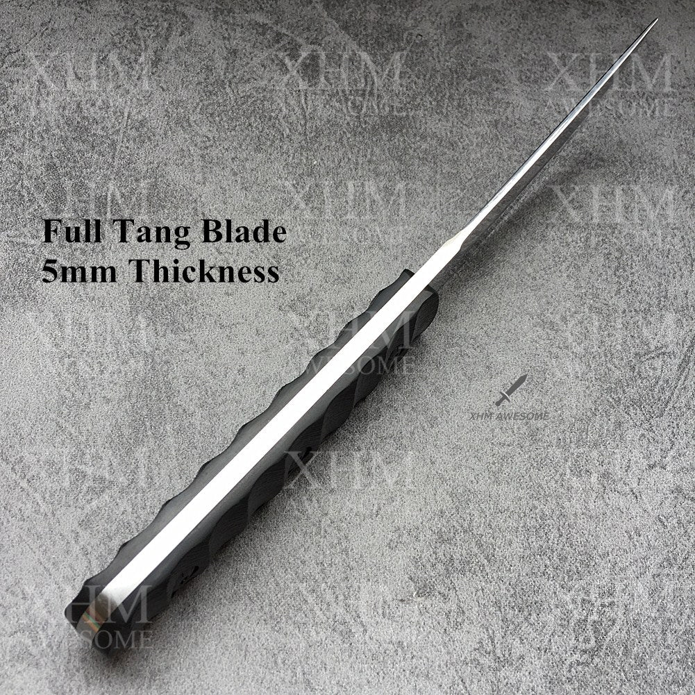 XHM 9.6'' Fixed Blade Knife Tactical Tanto Hunting Katana Bayonet Ninj ...