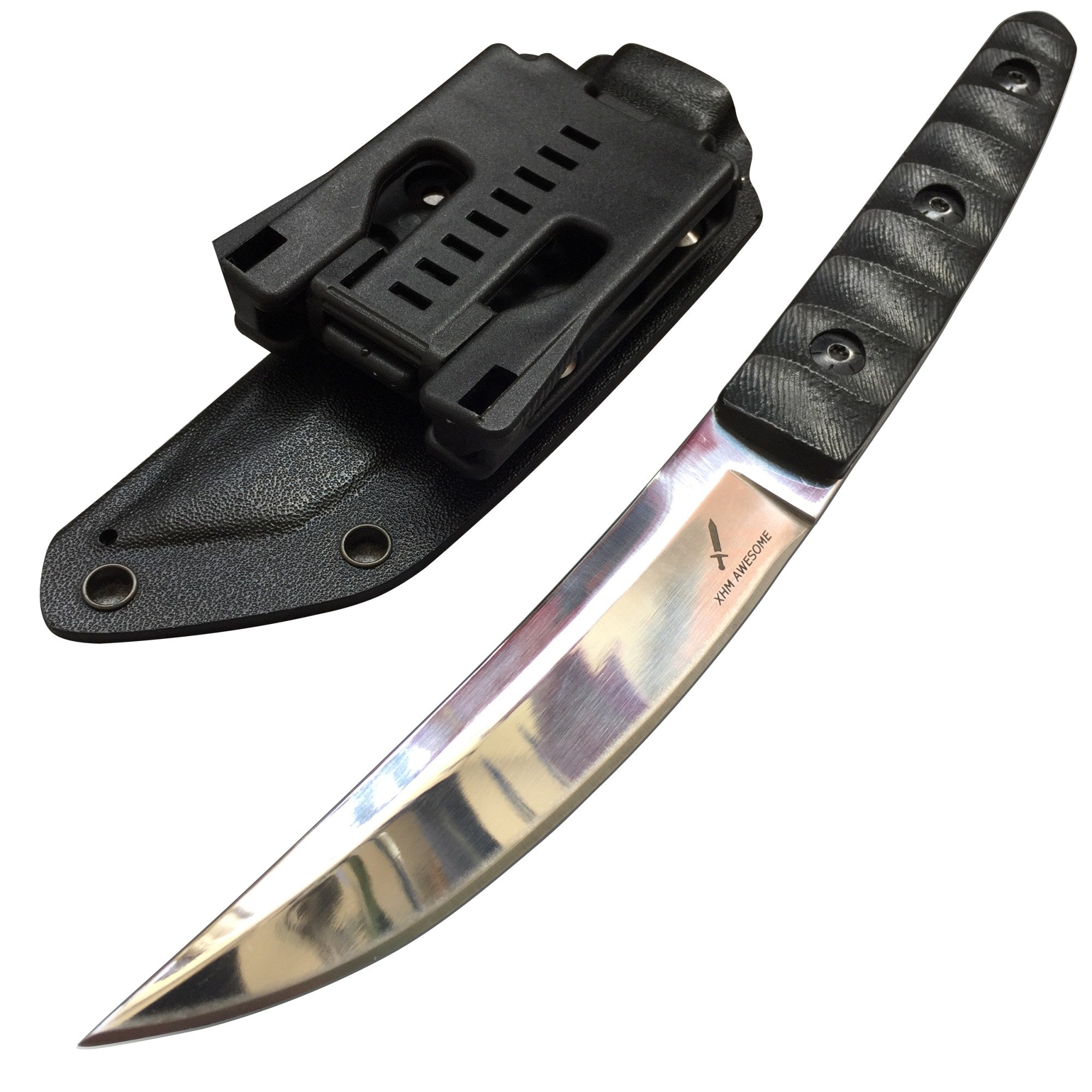 XHM 9.6'' Fixed Blade Knife Tactical Tanto Hunting Katana Bayonet Ninj ...